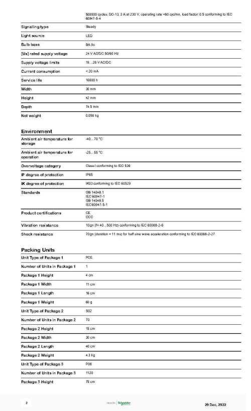 XA2EW31B1 Complete illuminated push button, Easy Harmony XA2, plastic ...