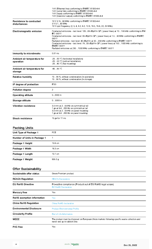 TM262L10MESE8T Logic Controller M262, 5ns/instruction, Ethernet