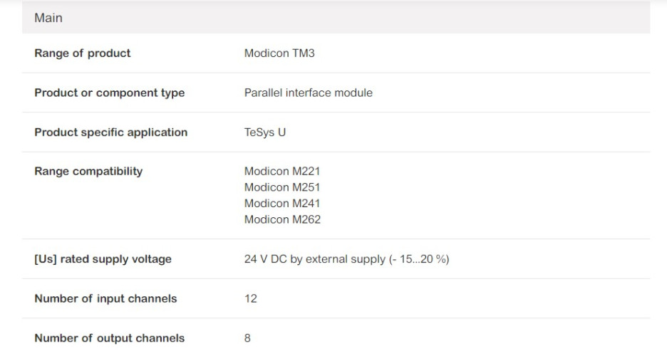 TM3XTYS4 Parallel interface module, Modicon TM3, 4 Tesys motors