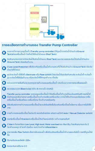 Transfer pump controller ควบคุมปั๊มน้ำ 2 ปั๊มก้านล่าง4+บน5 รุ่น T200 (4x5)