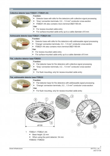 SIEMENS Addressable Detector Base model FDB221