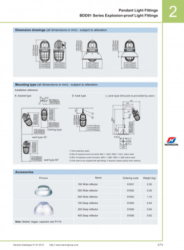 WAROM BDD91 Series Explosion-proof Light Fittings