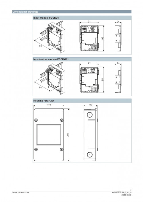 SIEMENS Addressable Single Way Input/Output Module model FDCIO221
