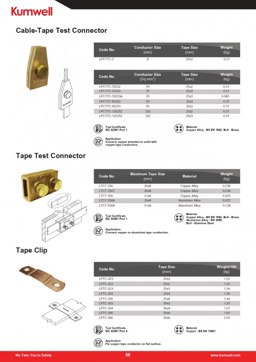 KUMWELL LPTC 506 Tape Clip Tape Size 50x6 mm