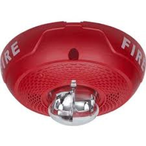 SYSTEMSENSOR SPSCRL Speaker / Strobe, Ceilling, Selectable Cendela, Red