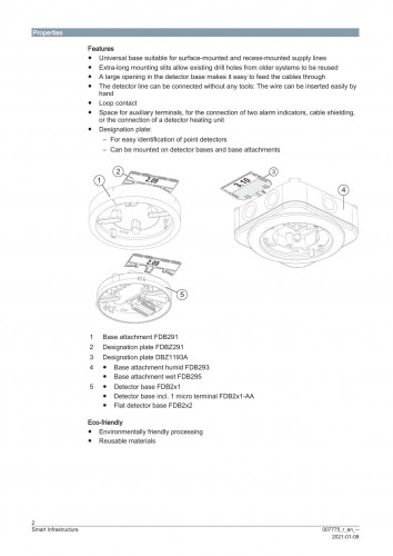 SIEMENS Addressable Detector Base model FDB221