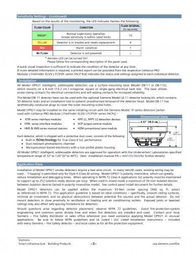 SIEMENS Addressable Smoke Detector without Base model.OP921