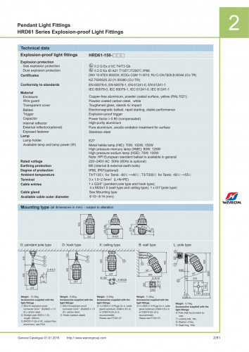 WAROM HRD61 Series Explosion-proof Light Fittings