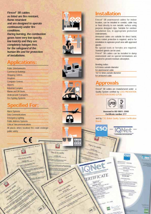 FIRECELL สายทนไฟ Fire Resistance Cable FRC 2Cx2.5 sq.mm BS5839-1 ...