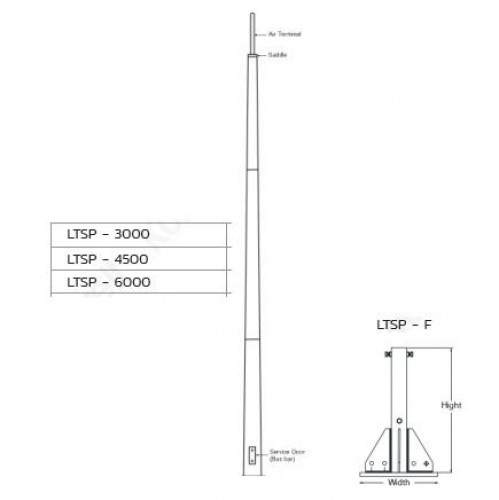 KUMWELL รุ่น LTSP - Series, Self - Standing Lightning Pole (Hot Dip ...