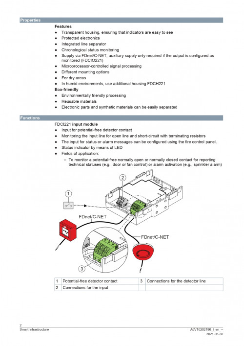 SIEMENS Addressable Single Way Input/Output Module model FDCIO221