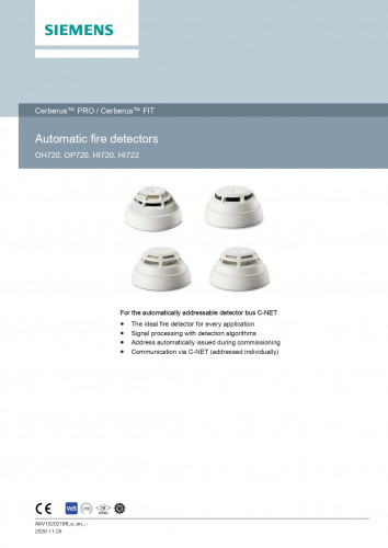 SIEMENS Multi-sensor smoke detector with Base DB721 model.OH720