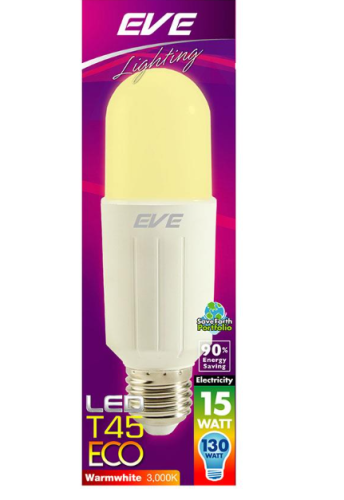หลอด LED EVE T45 ECO 15 วัตต์ WARMWHITE E27