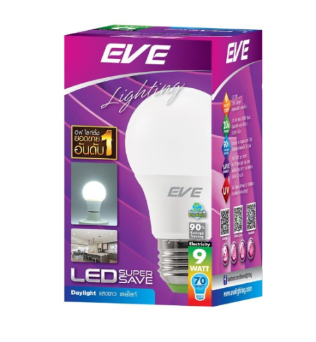 EVE หลอด LED A60 SUPER SAVE 9W E27 DAYLIGHT