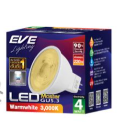 EVEหลอด LED MR16 MASTER 220V 4W WARMLIGHT GU5.3 มุม38องศา