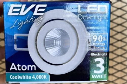 EVE โตมDOWNLIGHT LED หน้ากลม ปรับองศา ATOM 3W COOLLIGHT
