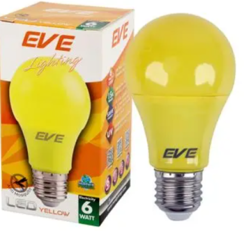 EVEหลอดLED A60 เหลือง 6W E27