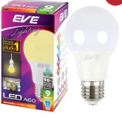EVE หลอด LED A60 9W E27 WARMLIGHT ใช้งาน30000 ชม.