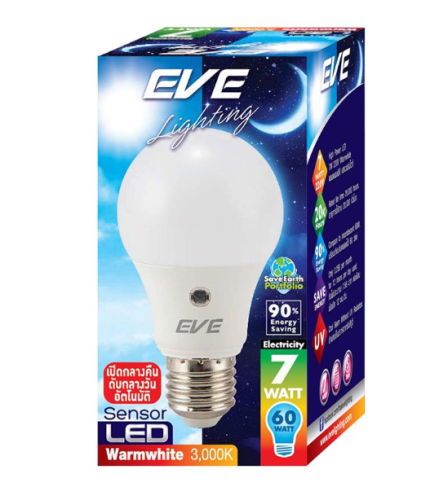 หลอด LED EVE A60 SENSOR WARM WHITE 7 วัตต์ E27