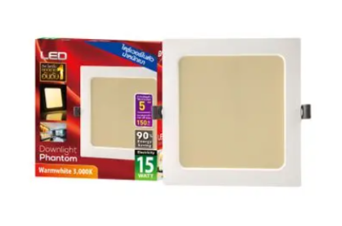 EVE โคมDOWNLIGHT LED PHANTOM หน้าเหลี่ยม 15W WARMLIGHT