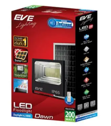 EVE โคมSOLAR LED ฟลัด รุ่น ดอน 200W DAYLIGHT พร้อมรีโมท