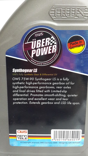 OWS 75W-90 LS Racing gear oil ขนาด 1 ลิตร