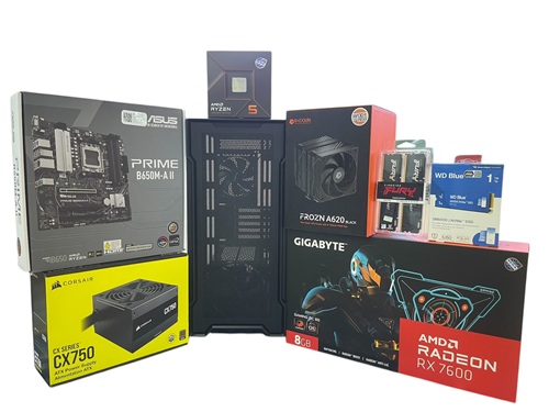 (30) Computer set CPU AMD RYZEN5 with RADEON RX7600
