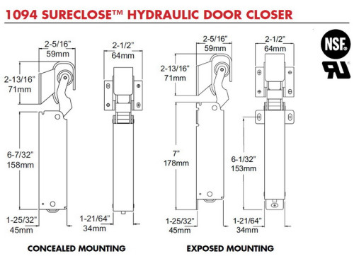 HYDRAULIC DOOR CLOSERS \'KASON\' 1094 ขาต่ำ