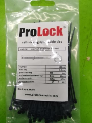 PROLOCK PL-1.8x100 4นิ้ว สีดำ ราคา 40 บาท