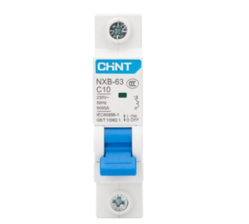 CHINT เซอร์กิตเบรกเกอร์ลูกย่อย (MCB) รุ่น NXB-63 1P C10 6kA ราคา 61.60 บาท