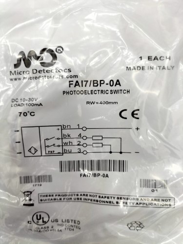 MICRO DETECTOR PHOTO SENSOR MODEL: FAI7/BP-0A ราคา 1,000.00 บาท