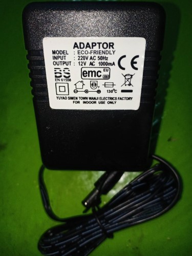 SWITCHING ADAPTOR ECO-FRIENDLY INPUT220VAC OUTPUT 12VAC ราคา 1,950 บาท