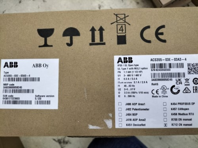 ABB MODEL: ACS355-03E-03A3-4 1.1KW ราคา 13,964 บาท