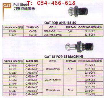 Pull Studs For CAT-BT