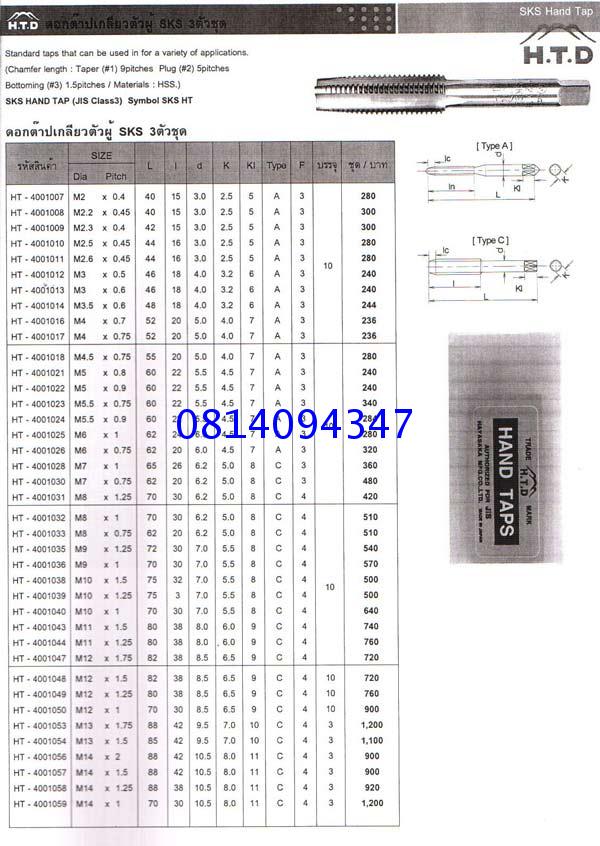 ็HTD ต๊าปมือชุด SKS2 เกลียวมิล หน้า 1