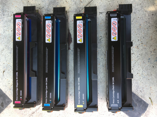 รับเติมหมึก ริโก้ MC240L PC200W และ MC240FW หมึกครบชุด C M Y K ฟ้า แดง ...