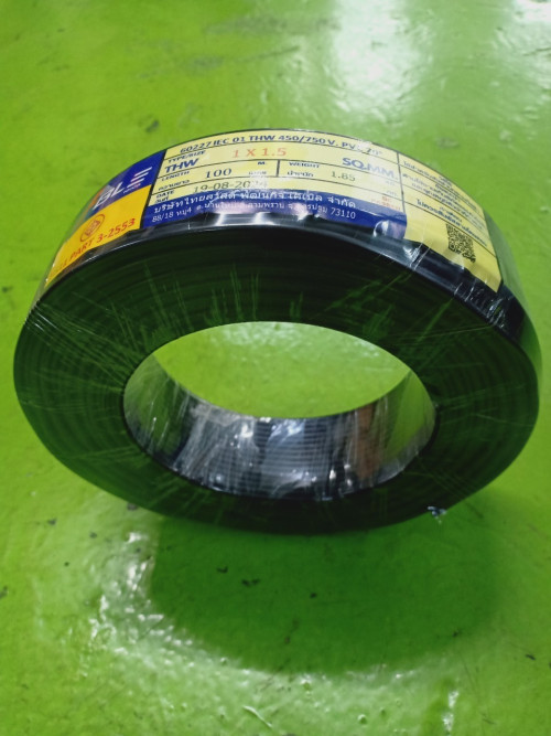 ABLE CABLE THW 1X1.5 SQ.MM. สีดำ ราคา 6.88 บาท