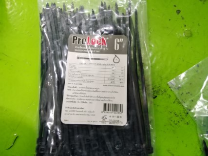 PROLOCK 6นิ้ว สายรัดเคเบิ้ลไทร์แบบมาตรฐาน สีดำ ราคา 0.28 บาท