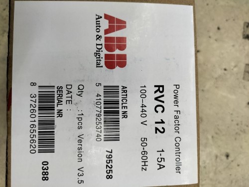 ABB POWER FACTOR CONTROLLER MODEL: RVC12 1-5A 100-400V ราคา 20,580 บาท