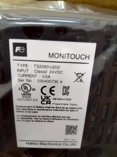 FUJI/HAKKO TOUCH SCREEN MONITOUCH MODEL: TS2060-U200 24VDC 0.6A ราคา ...