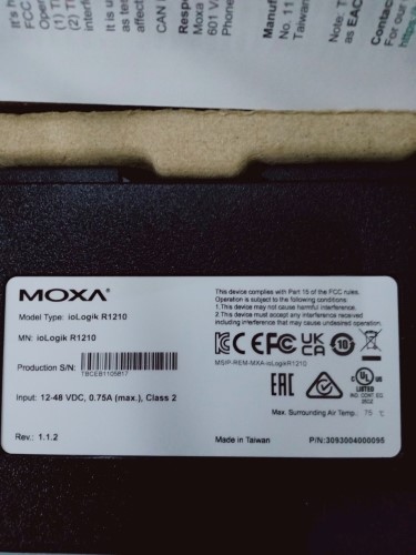 MOXA IOLOGIK MODEL: IOLOGIK R1210 V1.1.2 12-48VDC 0.75A ราคา 3,500.00 บาท