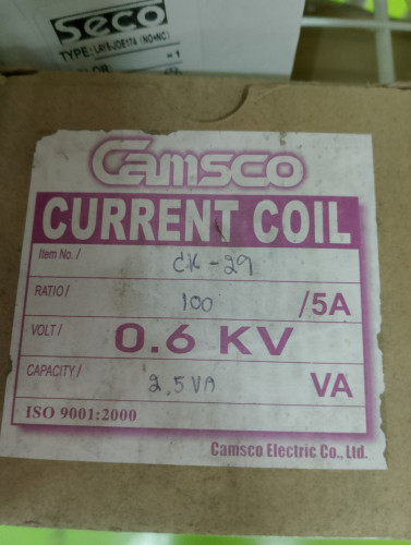 CAMSCO CARRENT COIL CK-29 100/5A 0.6KV 2.5VA ราคา 540 บาท