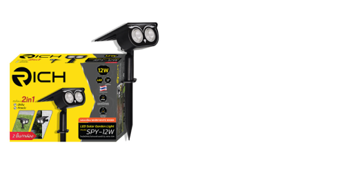 RICH LED SOLAR GARDEN LIGHT MODEL SPY โคมไฟสนามโซล่าเซลล์ 2in1 แบบติด ...