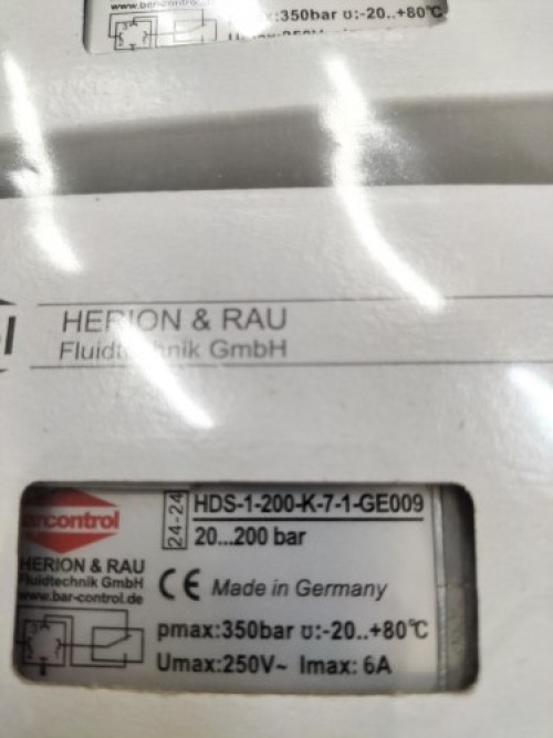BRACONTROL PRESSURE SWITCH MODEL: HDS-1-200K-7-1-GE009 ราคา 7,800 บาท