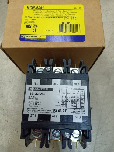 SQUARE D MAGNETIC CONTACTOR 8910DPA63 SER. B ราคา 12,160 บาท