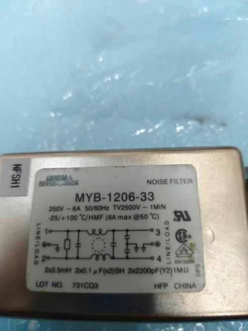 LAMBDA NOISE FILTER MODEL: MYB-1206-33 250V-6A 50/60HZ ราคา 2,200.00 บาท