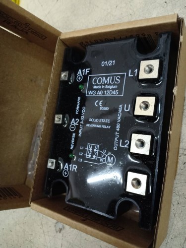 COMUS SOLID STATE REVERSING RELAY MODEL: WGA0-12D45 3-32VDC 480VAC/45A ...