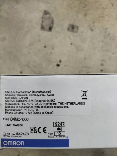 OMRON LIMIT SWITCH MODEL: D4MC-1000 ราคา 350.55 บาท