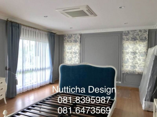 ผ้าม่าน Dim Out UV. ม่านจีบ รางโชว์