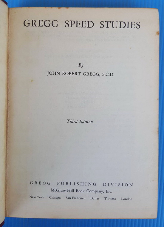 GREGG SPEED STUDIES